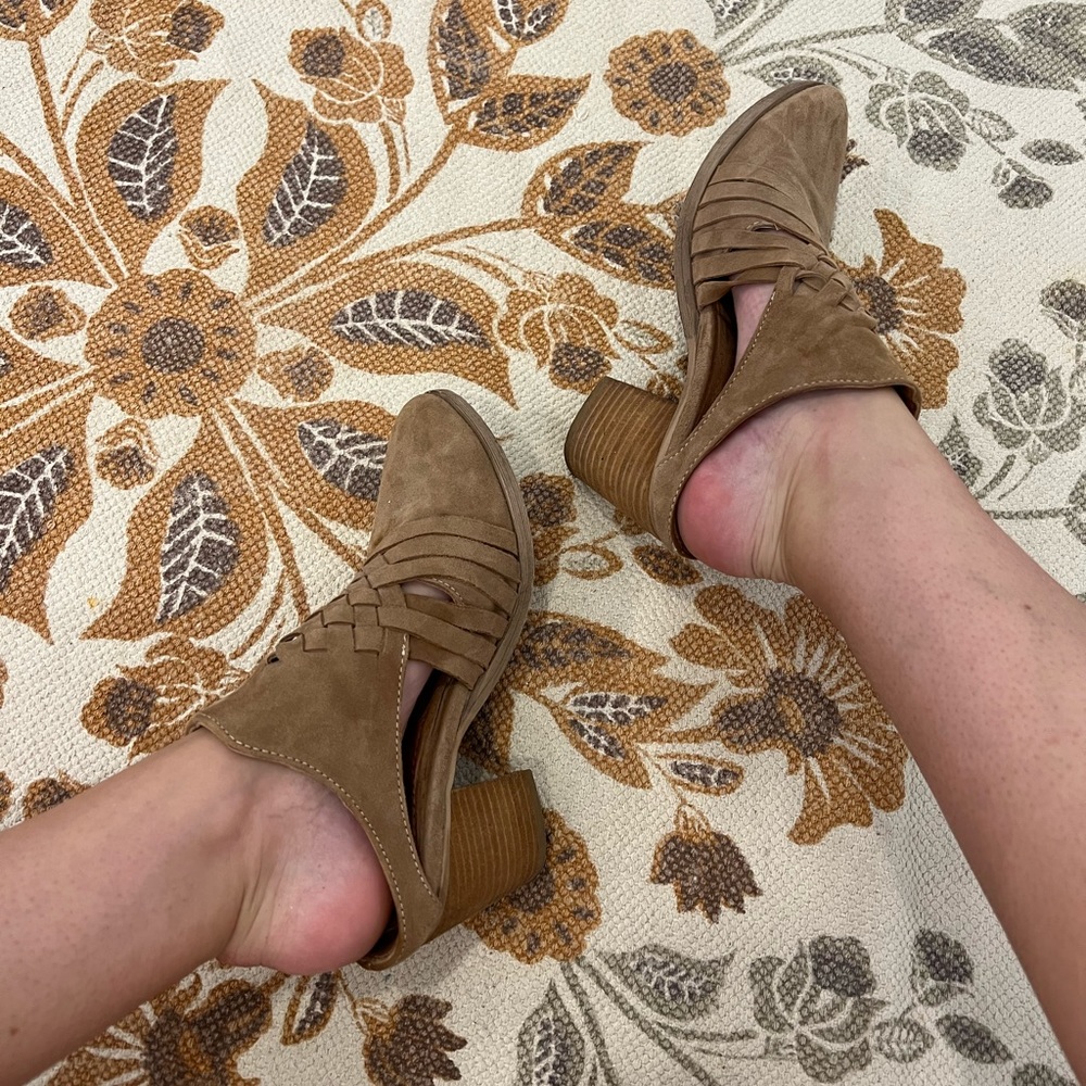 Rebels Levi Cutout Block Heel Mule, Sand, Size 7, Tan… - Gem